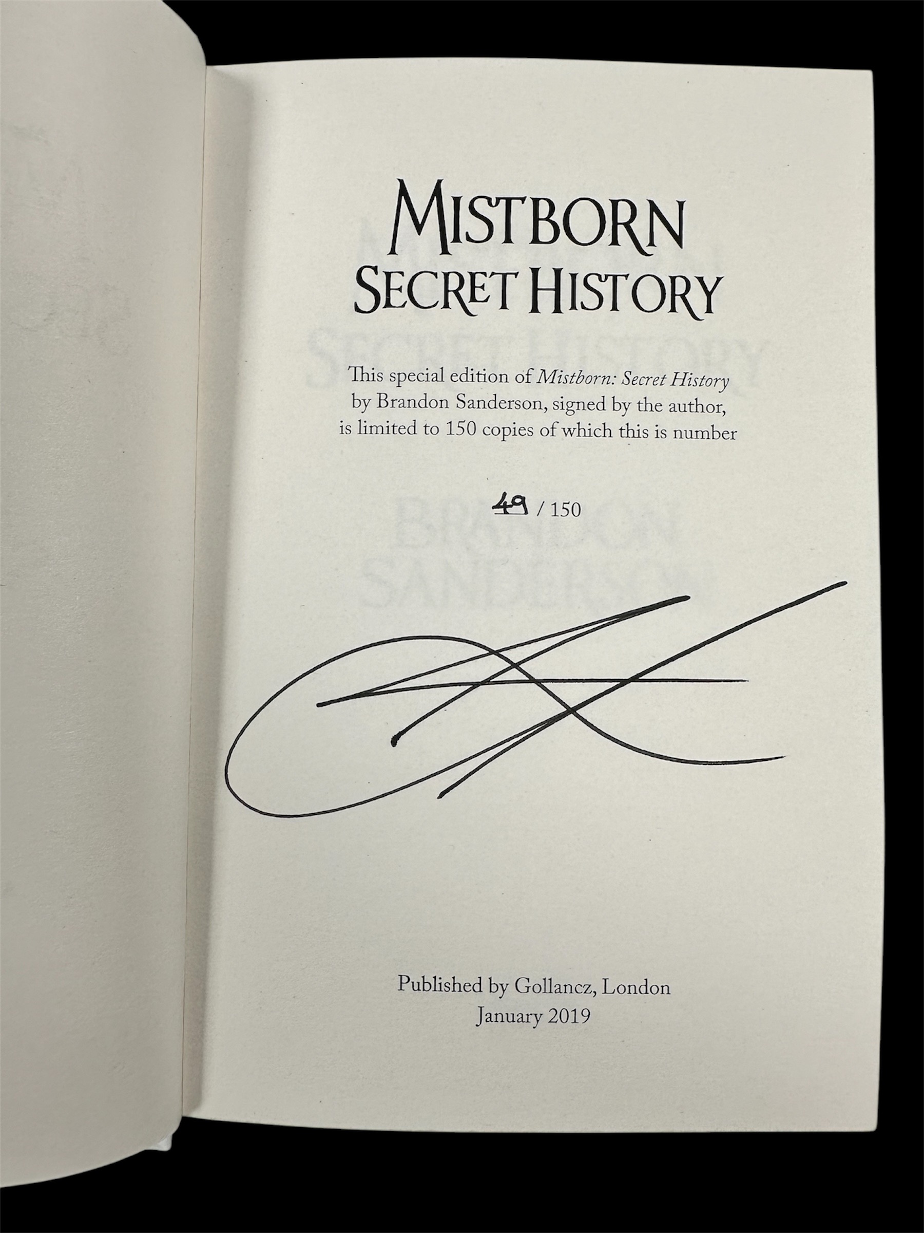 MISTBORN: SECRET HISTORY Signed & Numbered First Edition